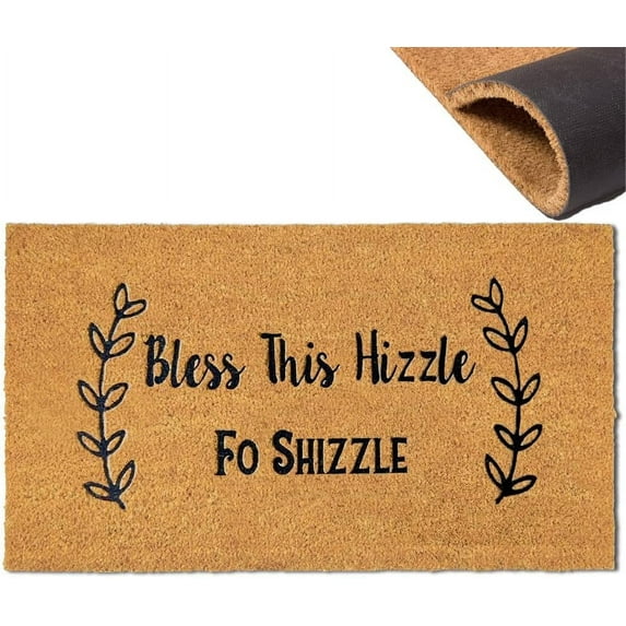 Door mat Outside Entrance,Bless This Hizzle Fo Shizzle Coir Front Door ...