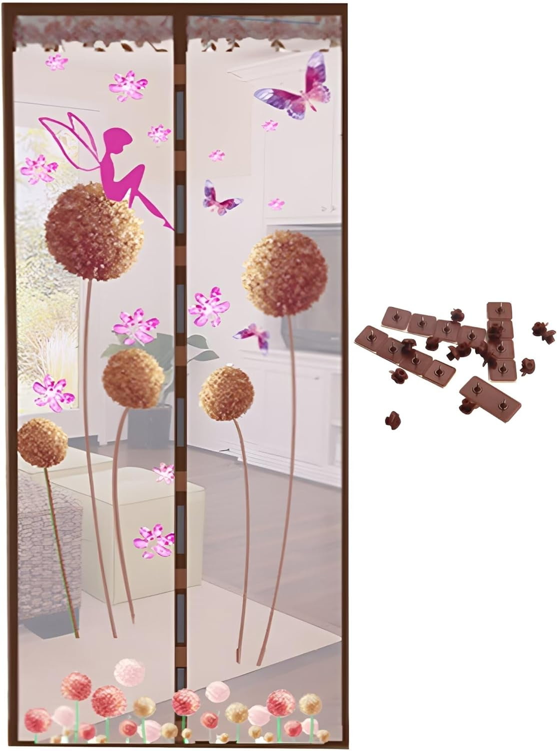 Door mesh Screen with Magnet, Fly Hanging Temporary Magic Patio mesh ...