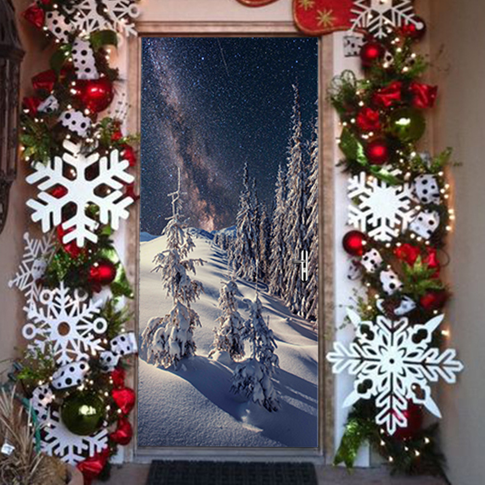 Door sticker, Refrigerator stickers Self-adhesive removable Christmas ...