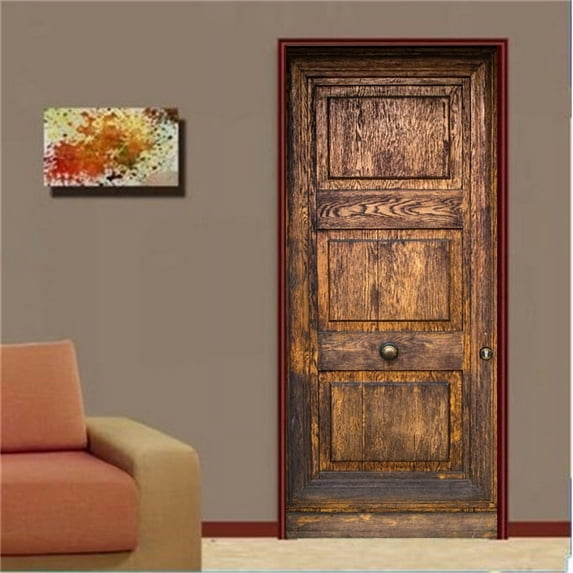 Door stickers Modern toilet logo Wallpaper Toilet simulation door PVC ...