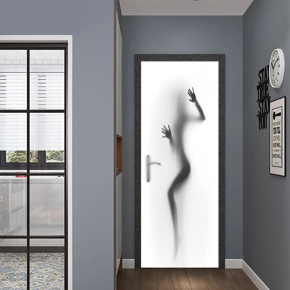 Door stickers Vinyl PVC waterproof self-adhesive Pastoral style Dawn ...