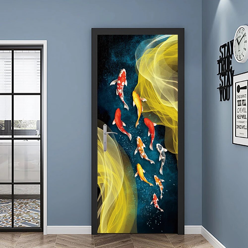 Door stickers Vinyl PVC waterproof self-adhesive Pastoral style Dawn ...