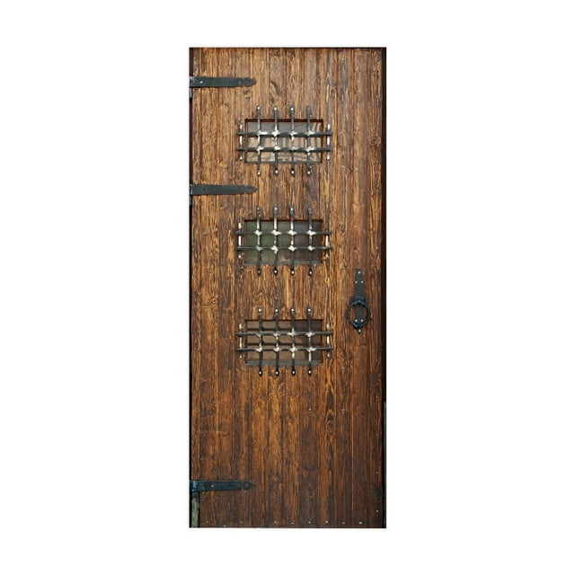 Door stickers covered with stickers Medieval bookshelves Modern ...