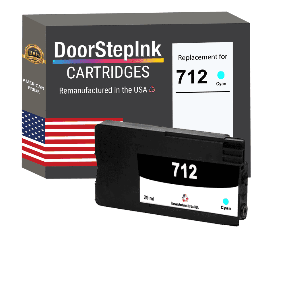 DoorStepInk 712 Cyan Ink Cartridge Compatible with 712 (3ED67A) 29ml ...