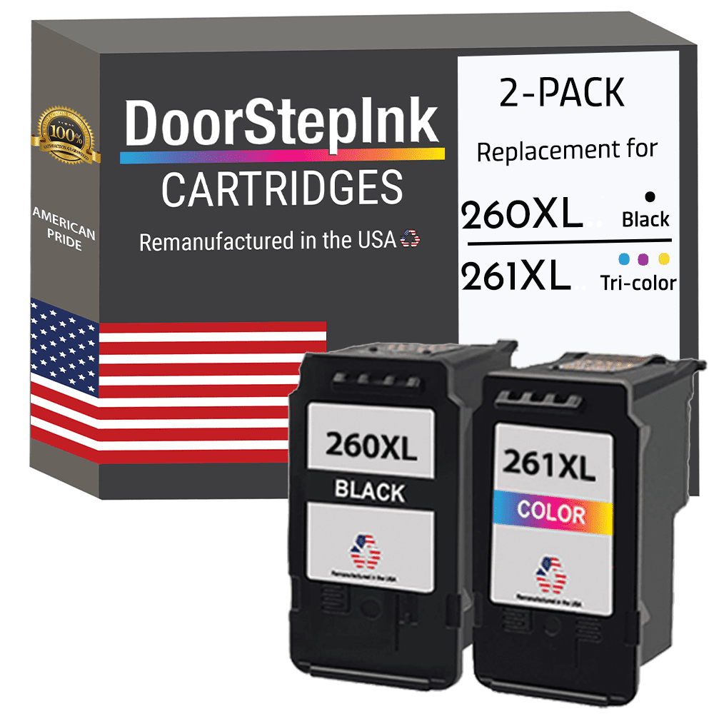 DoorStepInk High Yield Ink Cartridge for Canon PG-260XL Black and CL ...
