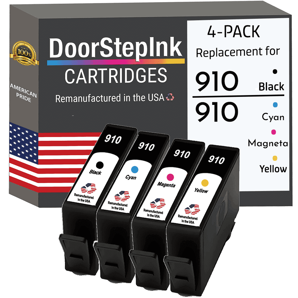 DoorStepInk High Yield Ink Cartridges 910 Black, Cyan, Magenta & Yellow ...