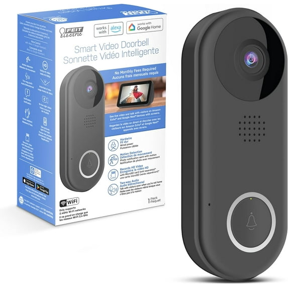 Doorbell Camera, 2.4 GHz WiFi, No Hub, Two-Way o, Motion Detection ...