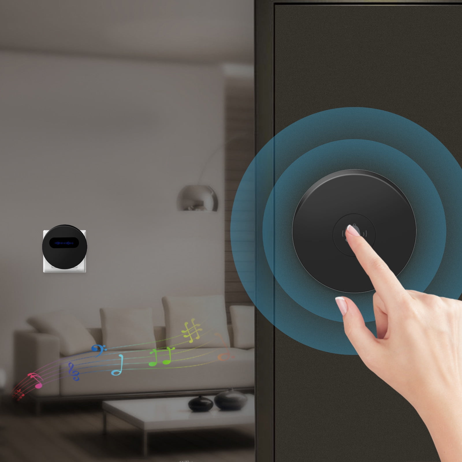 Doorbell with Camera Qwtwty Wireless Doorbell House Door Kit 590ft ...