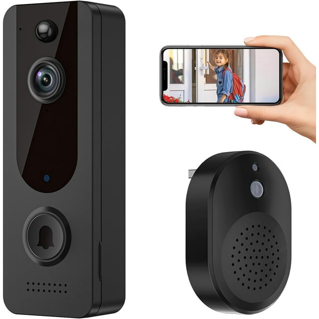 Wireless Doorbell Camera, 2.4G WiFi, Indoor/Outdoor, Smart Detection, 2 ...