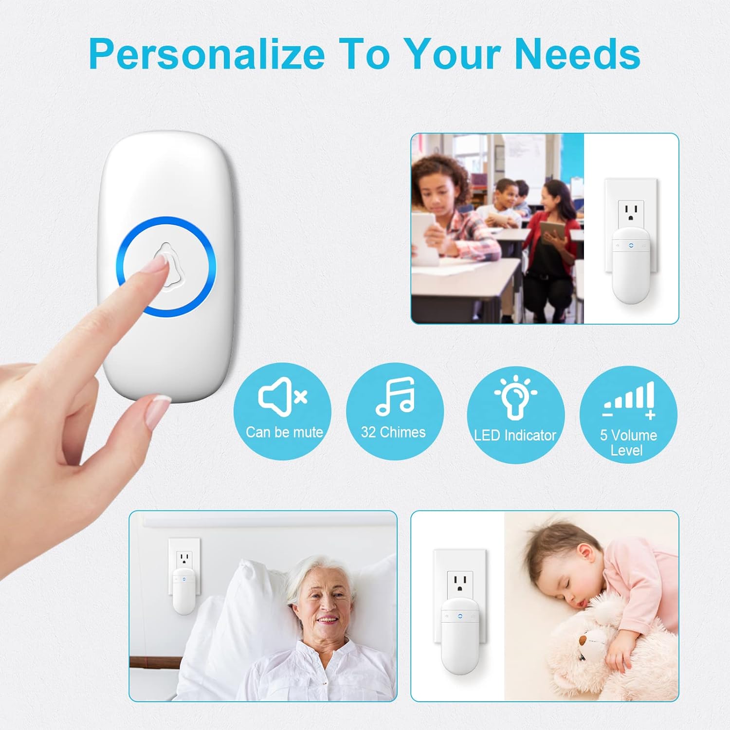 Doorbell–Doorbell Wireless Kits For Front Door – Battery Operated ...