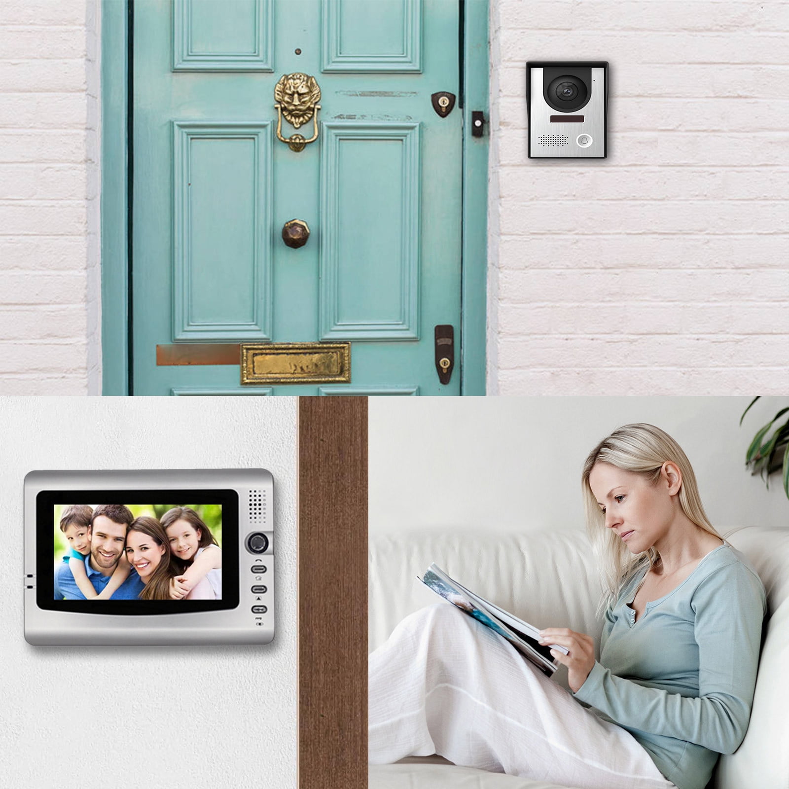 Doorbell System Qwtwty Home Security 7inch Screen Video Intercom ...