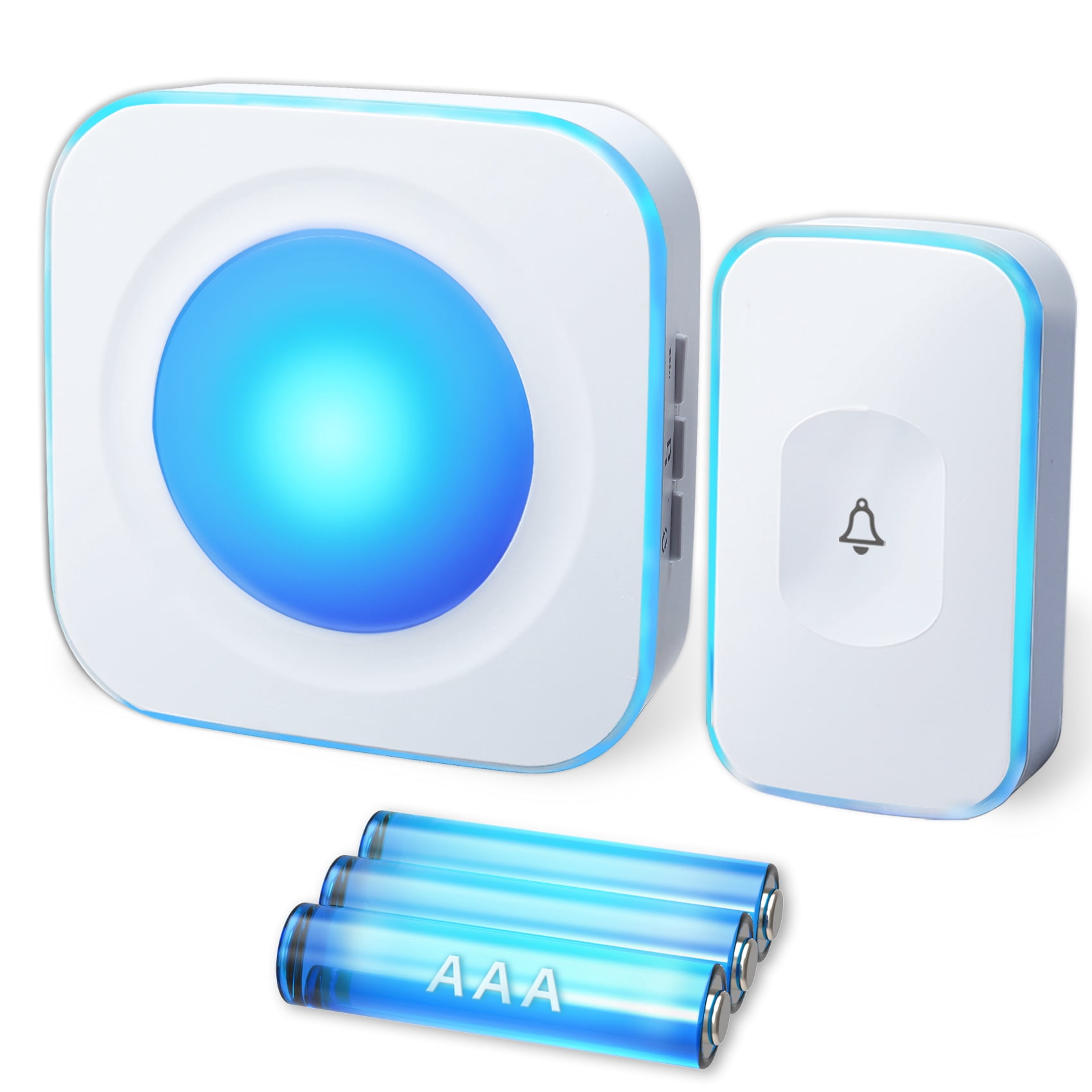 Doorbell Wireless Battery Powered 1200ft with Flashing Light and ...