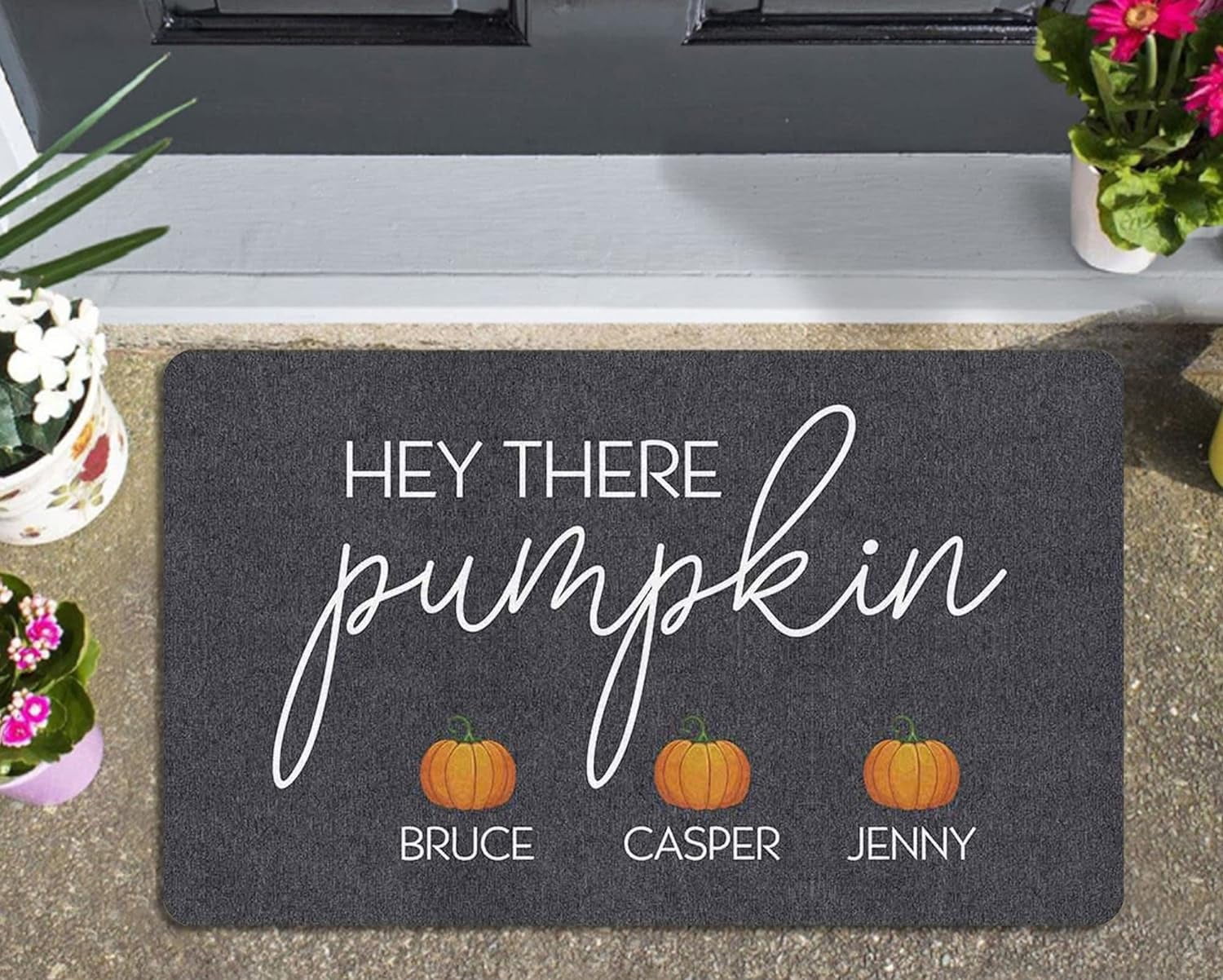 Doormat 16x24 Inch Floor Rug Doormat Non-Slip Front Door Mat Text Name ...