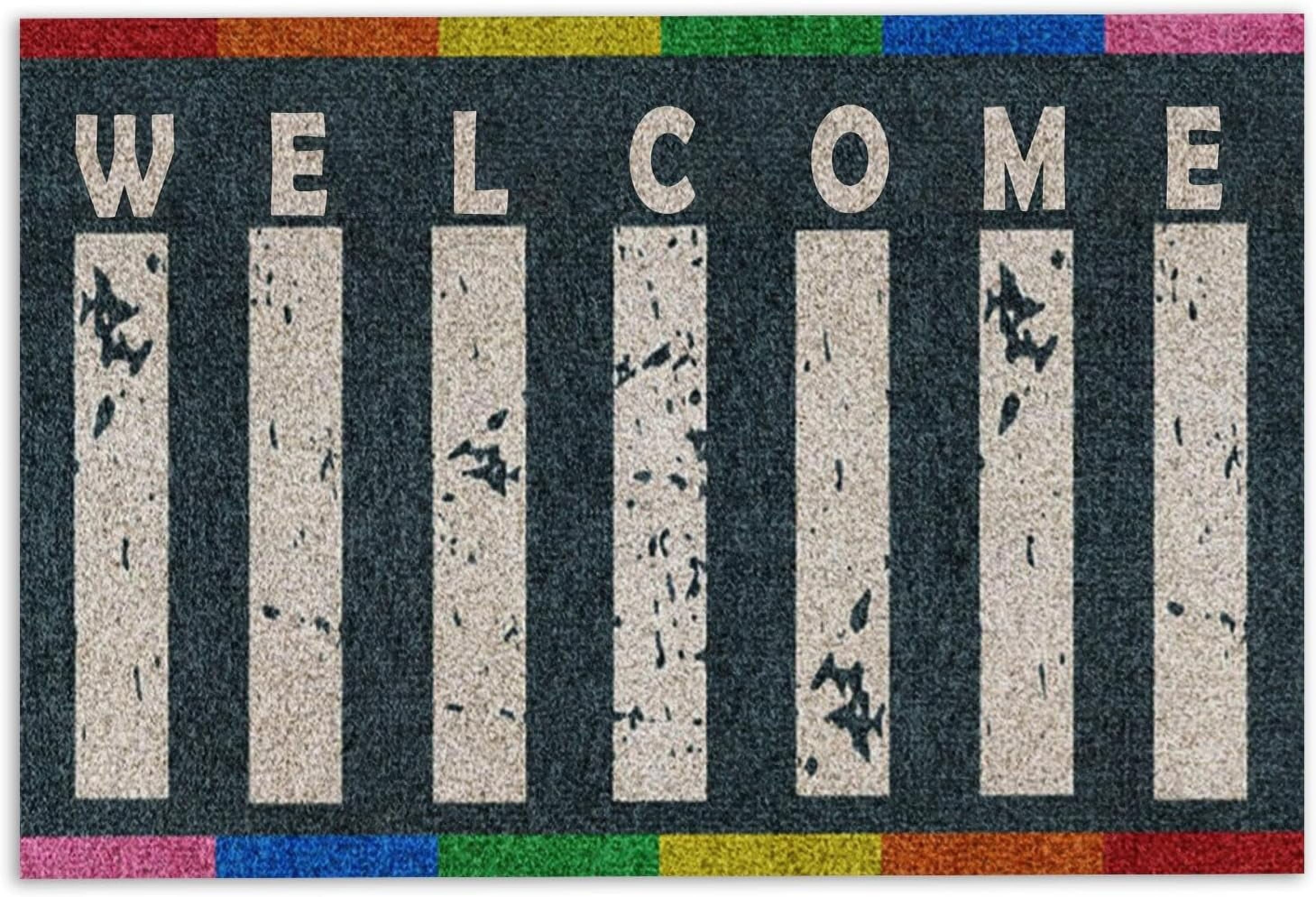 Doormat 16x24 Inch Lgbt Door Mat Lgbt Lgbtq Welcome Pride Support ...