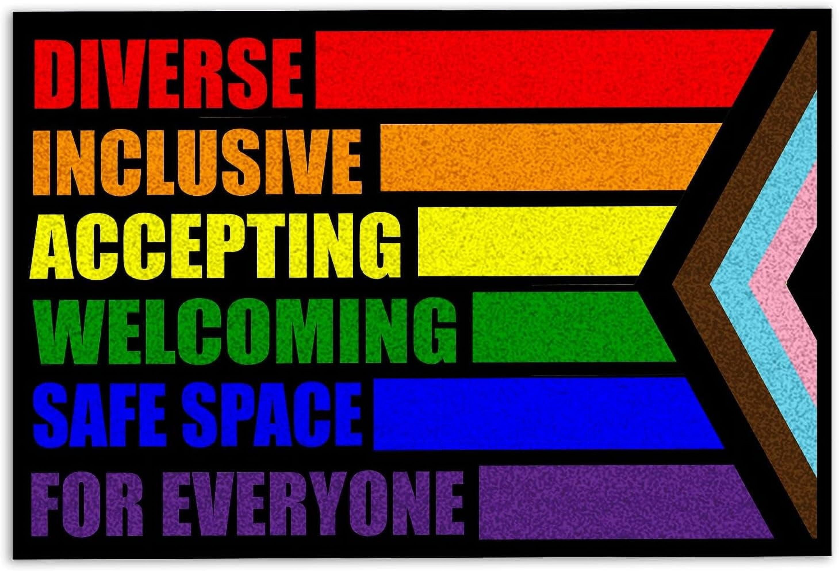 Doormat 16x24 Inch Lgbt Door Mat Lgbt Pride Lgbtq Accepting Welcoming ...