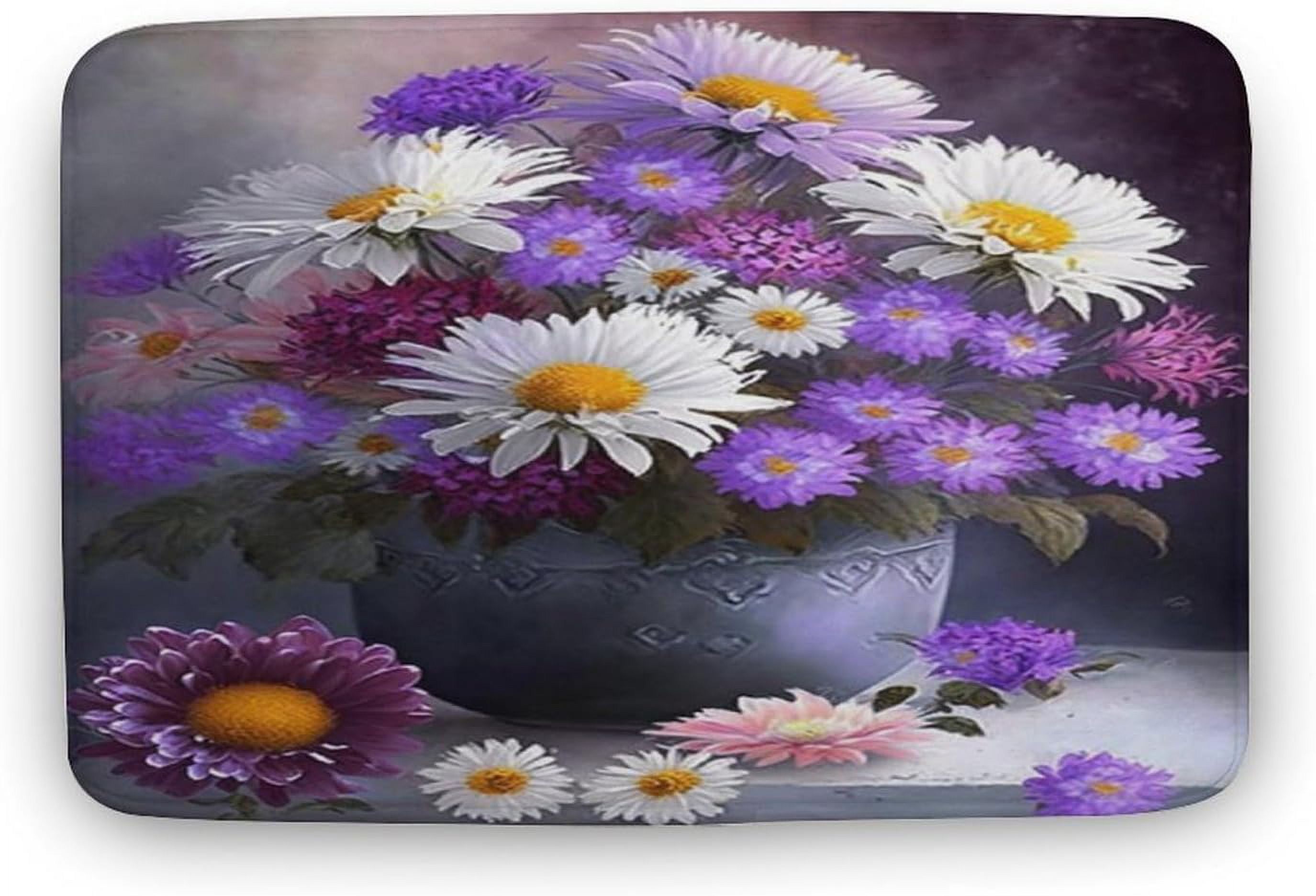 Doormat 16x24 Inch Purple Daisy Funny Welcome Mats, Front Door Mat for ...