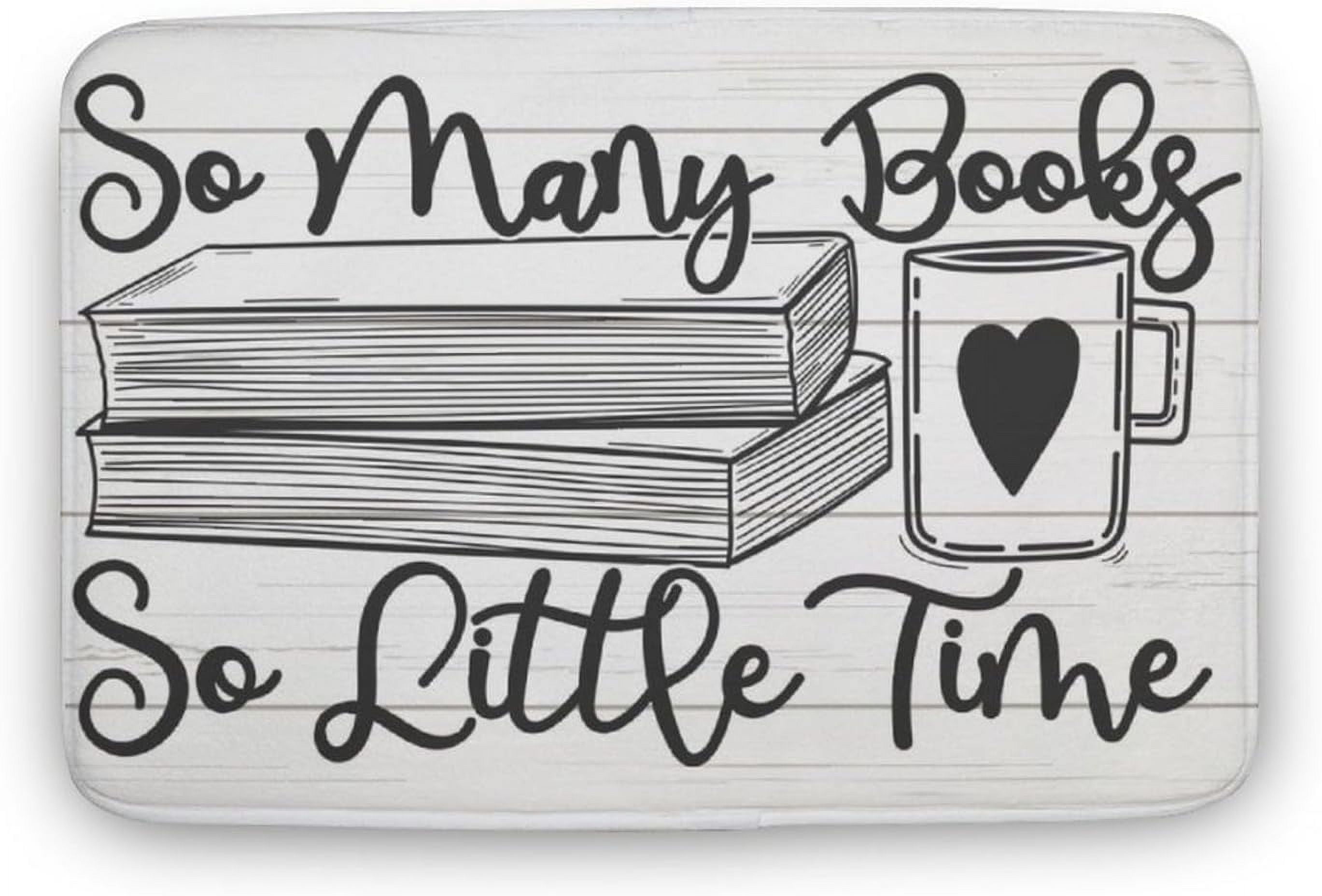Doormat 16x24 Inch So Many Books So Little Time Book and Coffee Indoor ...