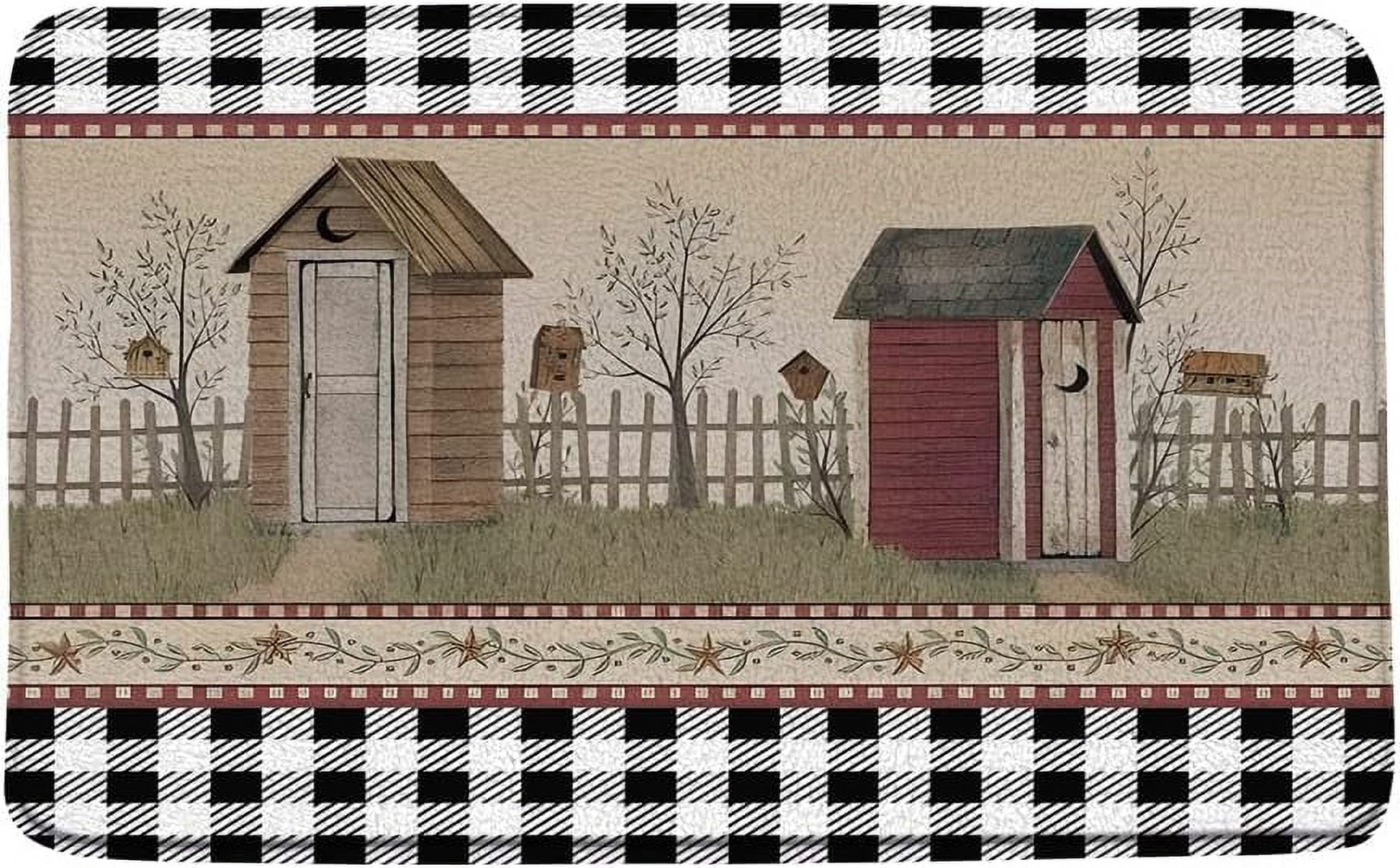 Doormat 16x24 Inch Strunt Primitive Outhouse Door Mat Rustic Birdhouse ...