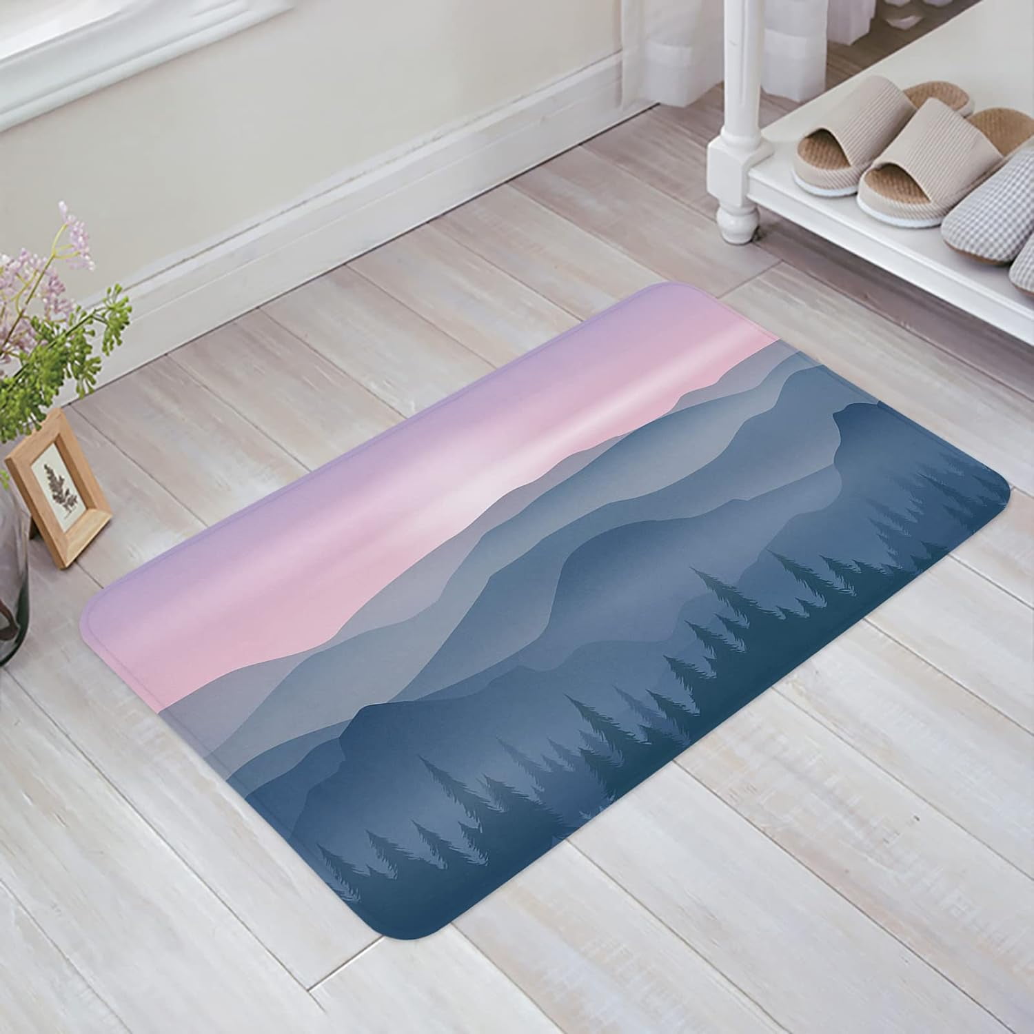 Doormat 17x30 Inch Blue Mountain Range Indoor Doormat Low Pile Welcome ...