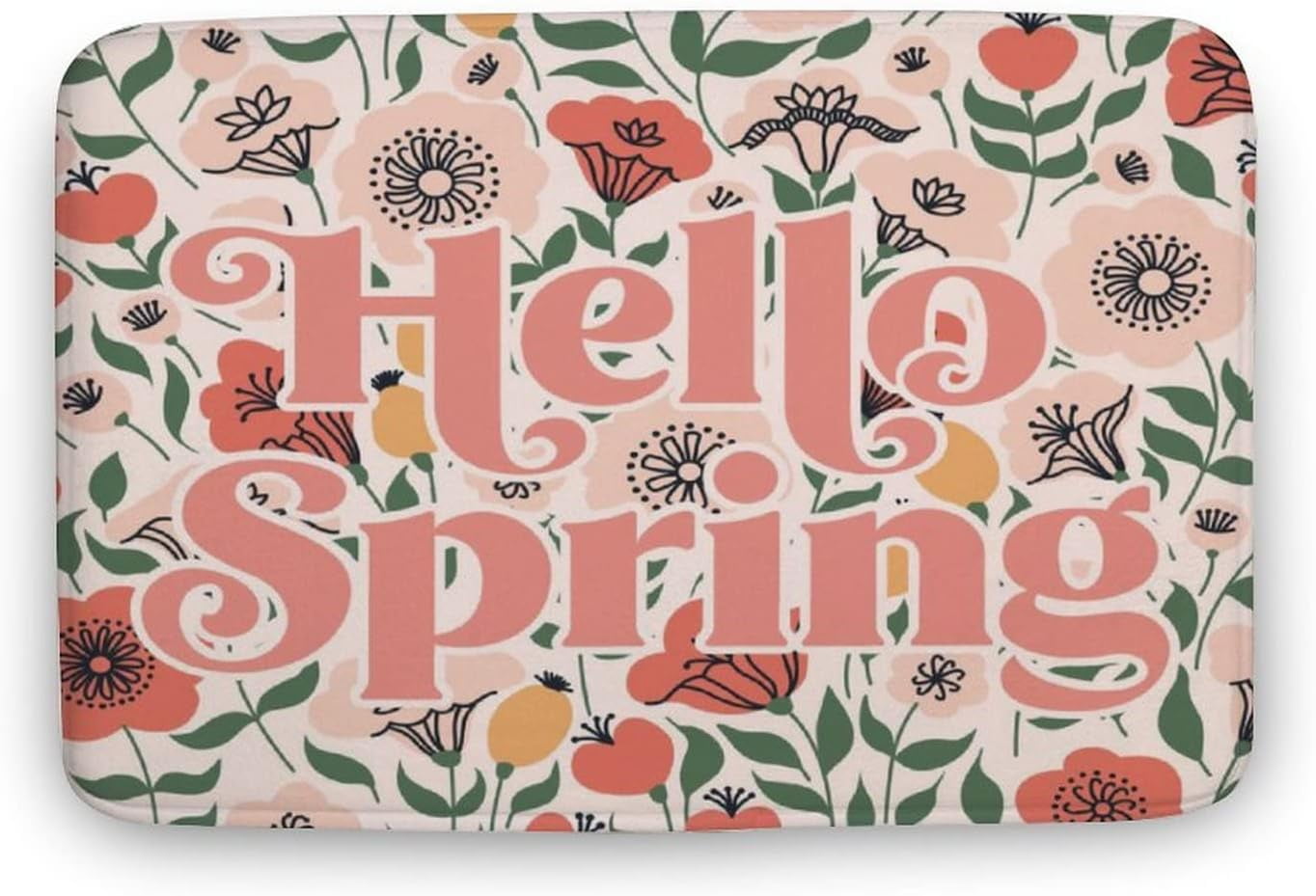 Doormat 17x30 Inch Hello Spring Door Mat Spring Welcome Mat Non-Slip ...