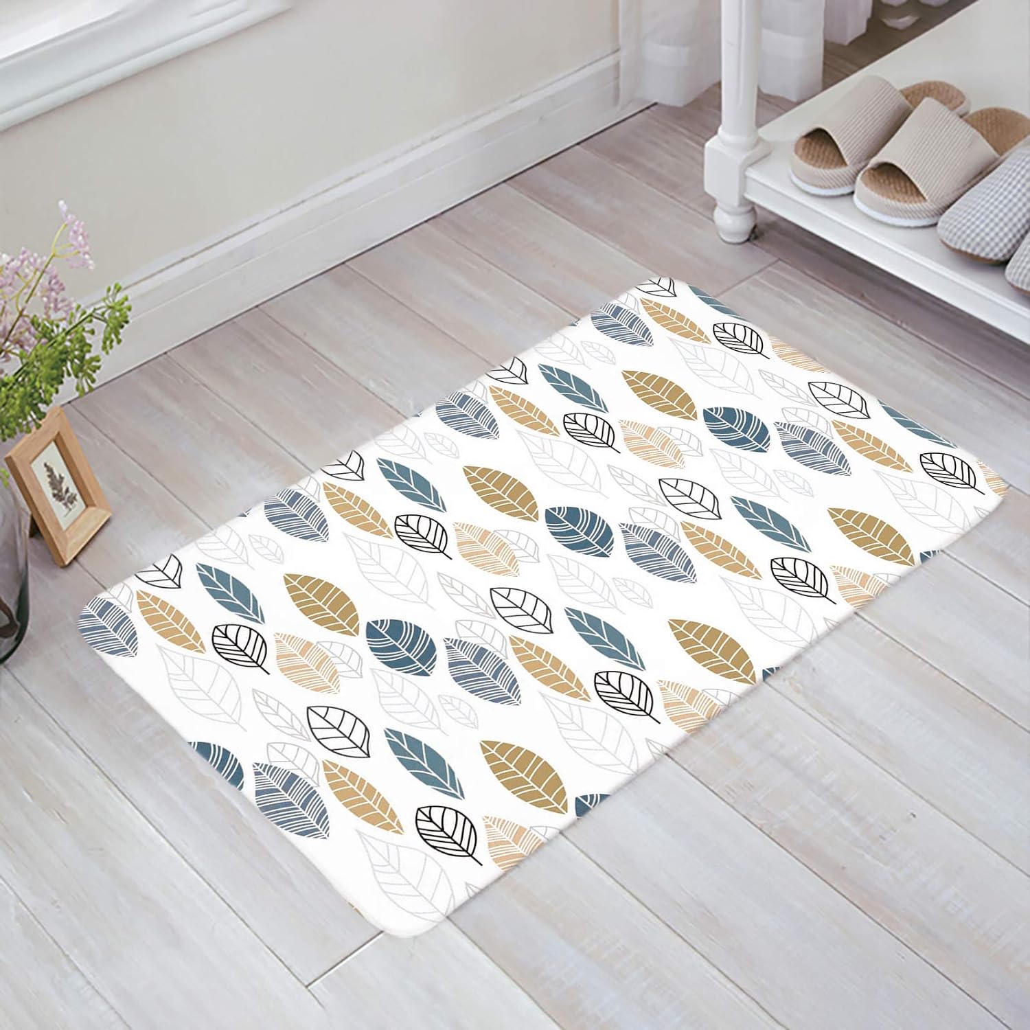 Doormat 17x30 Inch Stick Figure Leaves Filling Indoor Doormat Low Pile ...
