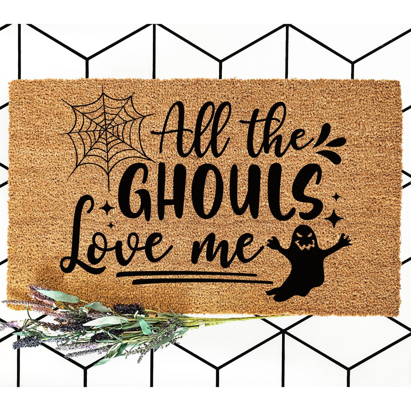Doormat All The Ghouls Love Me Halloween Doormat Welcome Mat Fall Cand ...