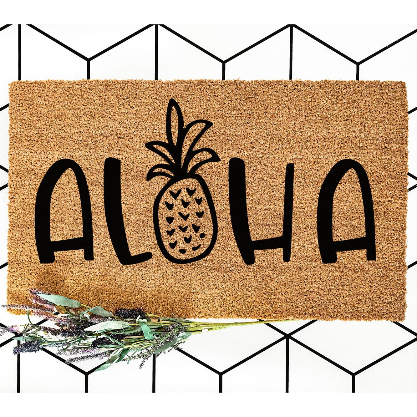 Doormat Aloha Pineapple Hawaiian | Welcome Mat Front Door New House Ne ...