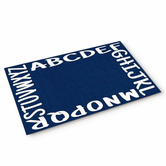 Doormat Alphabet Doormats Entrance Door Rug Navy Blue Modern Minimalist ...