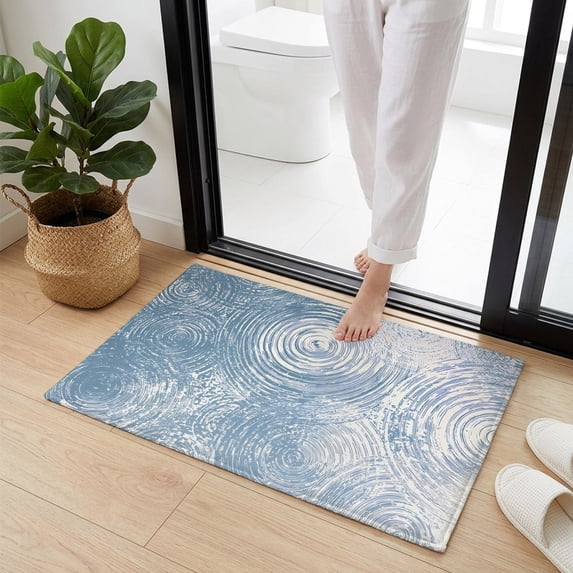 Doormat Bathroom Rugs 16x24in, Abstract Water Ripple Non Slip Door Mat ...