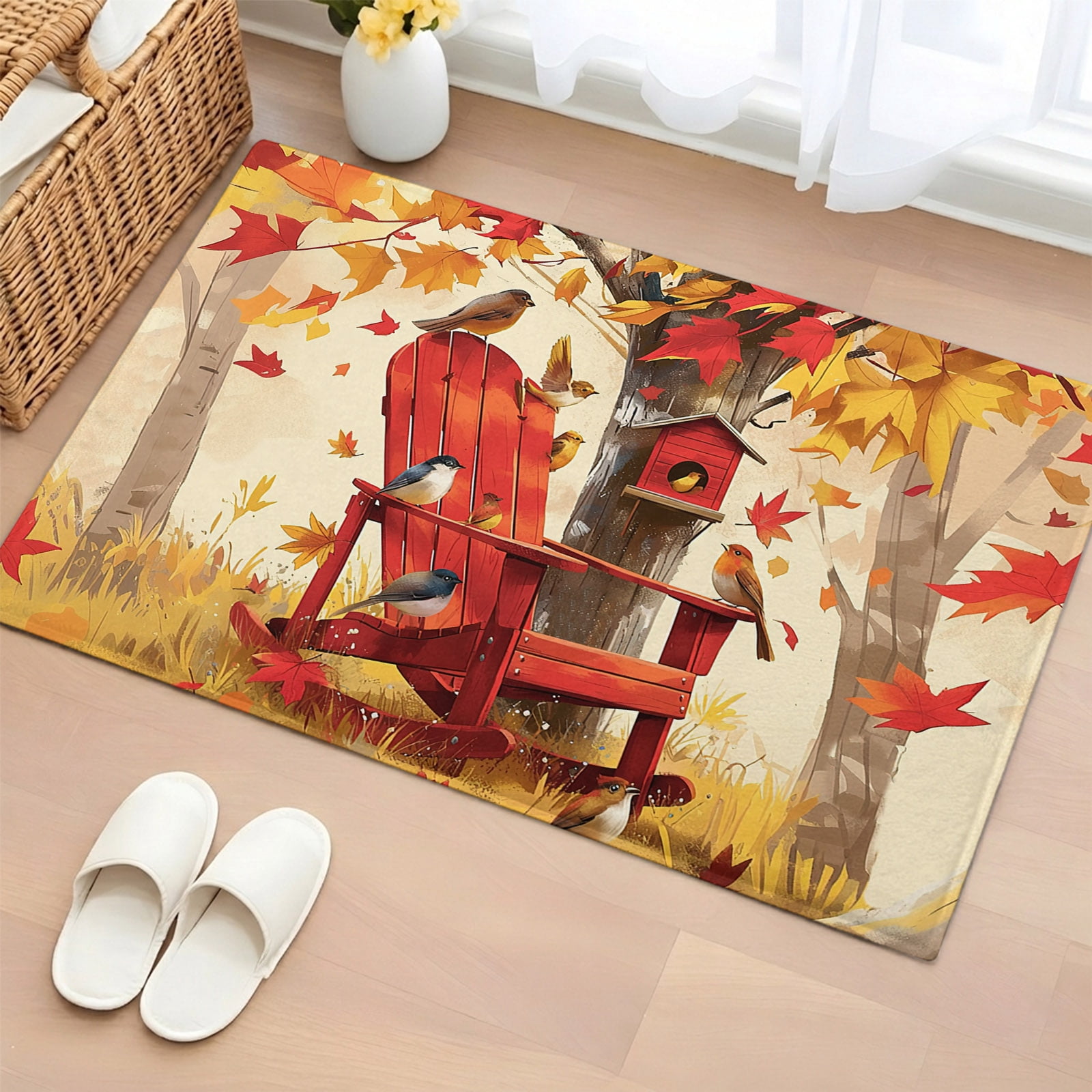 Doormat Bathroom Rugs 18x30in, Autumn Maple Leaf Tree Non Slip Door Mat ...