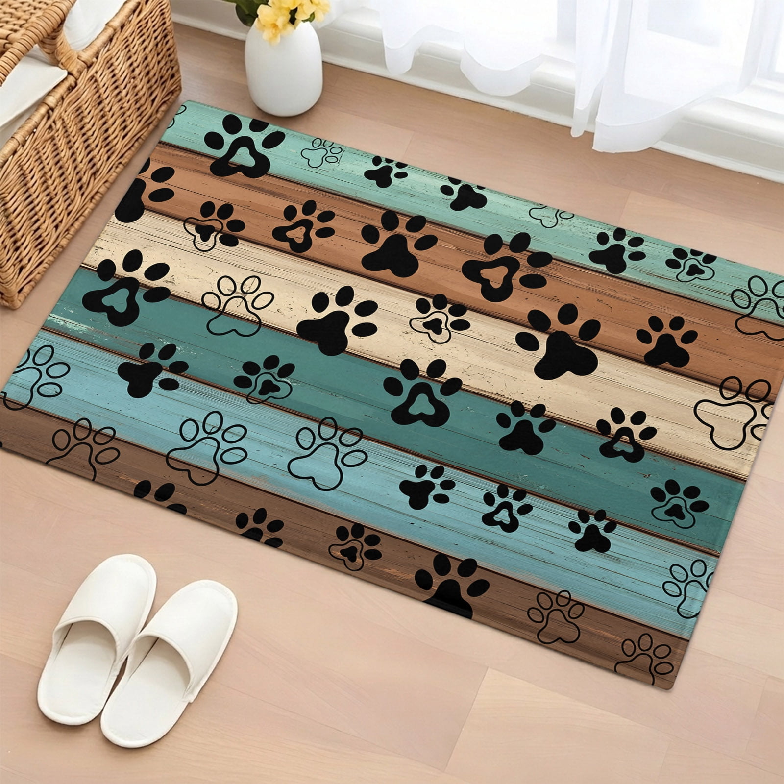 Doormat Bathroom Rugs 18x30in, Farm Brown Wood Board Non Slip Door Mat ...