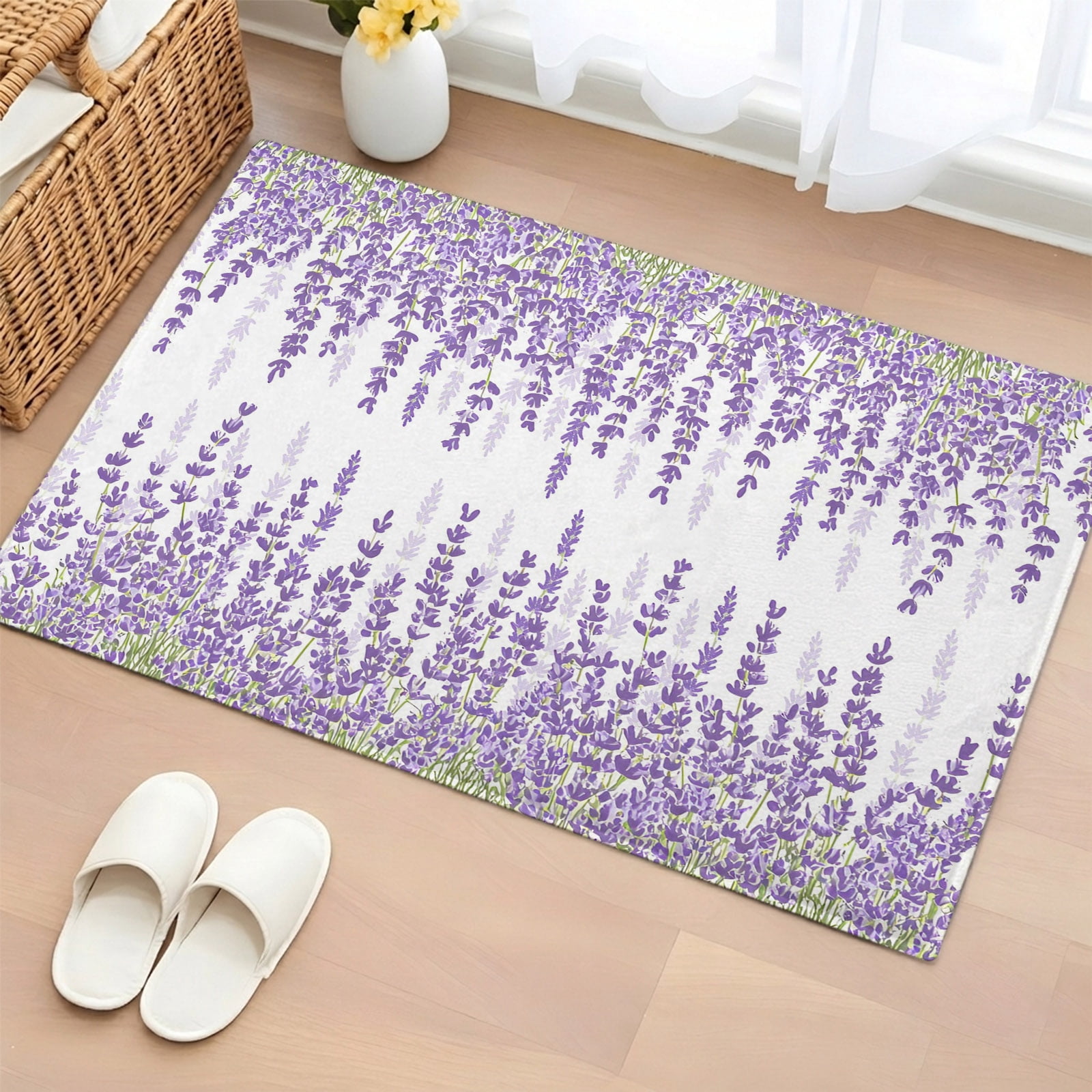 Doormat Bathroom Rugs 18x30in, Farm Lavender Gradient Purple Non Slip ...