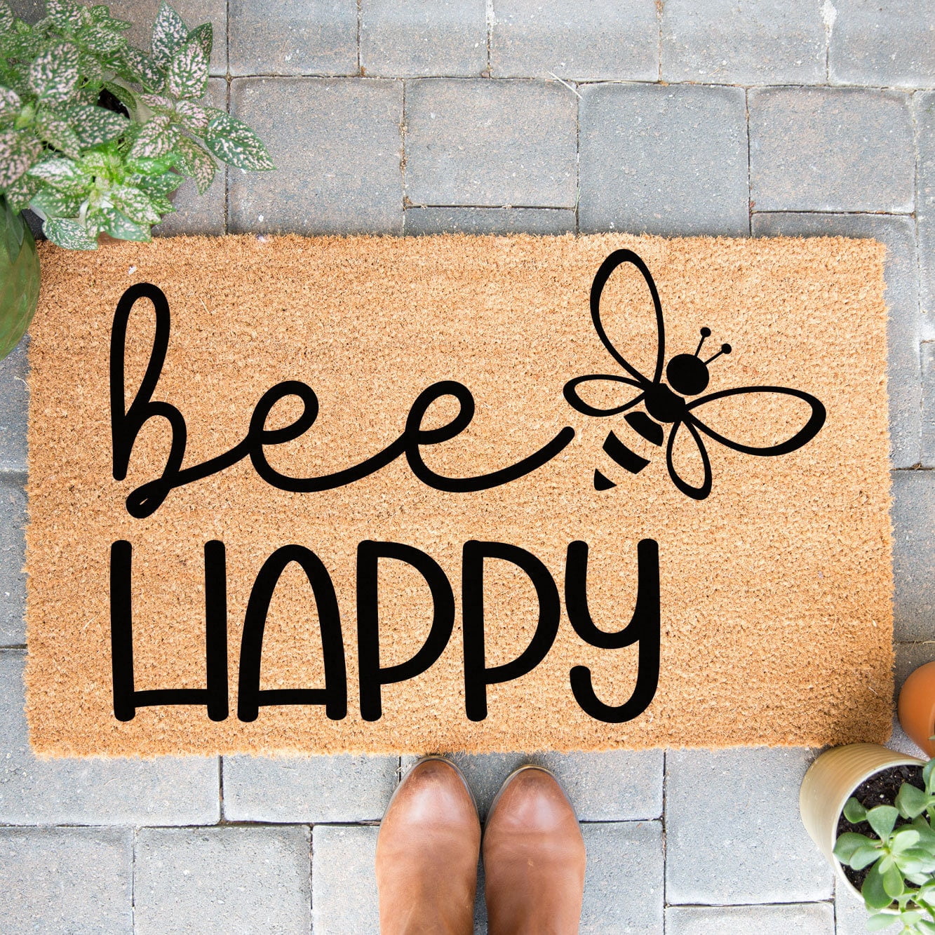 Doormat Bee Happy Welcome Mat Home Decor Gift For Her Porch Decor s F ...