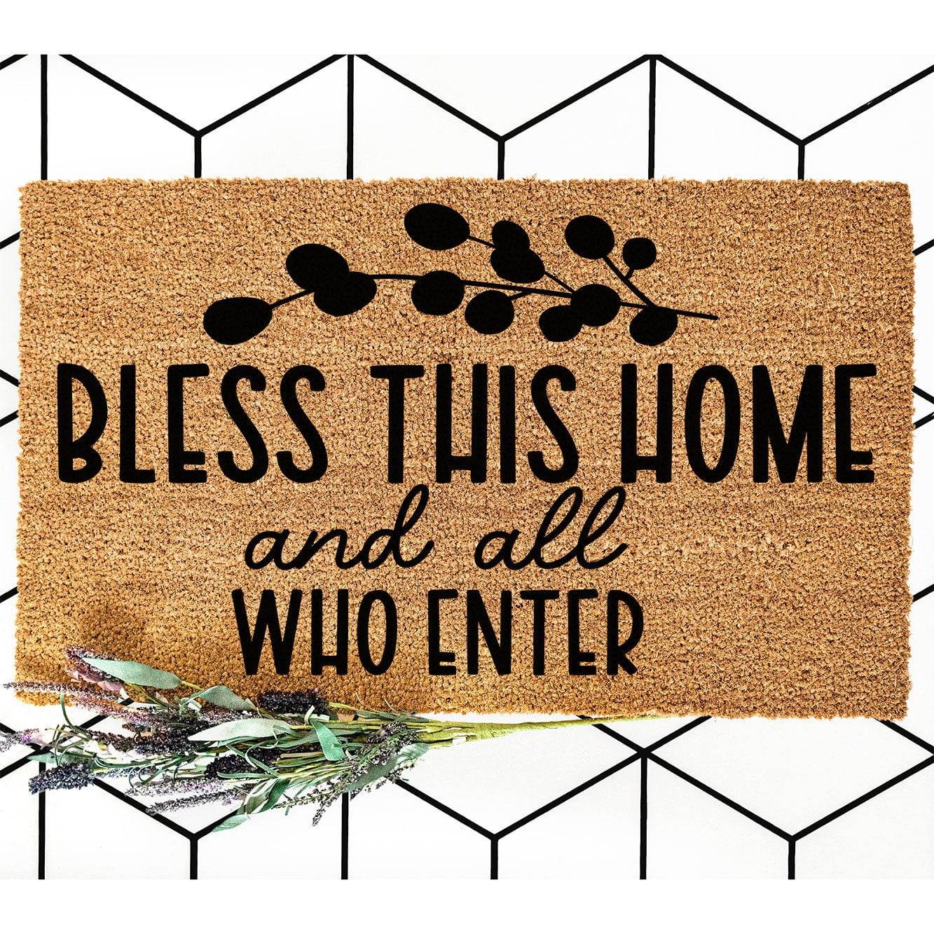 Doormat Bless This Home And All Who Enter | Christian Religious Welcom ...