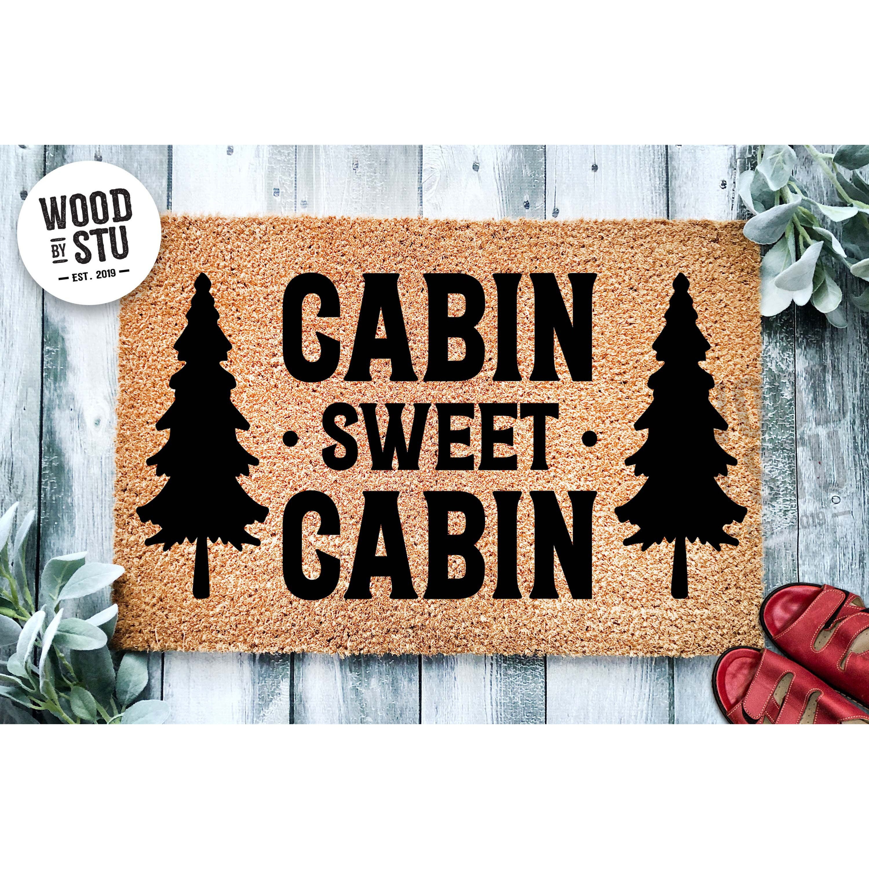 Doormat Cabin Sweet Cabin | Cabin Decor | Cabin Doormat | Funny Doorma ...