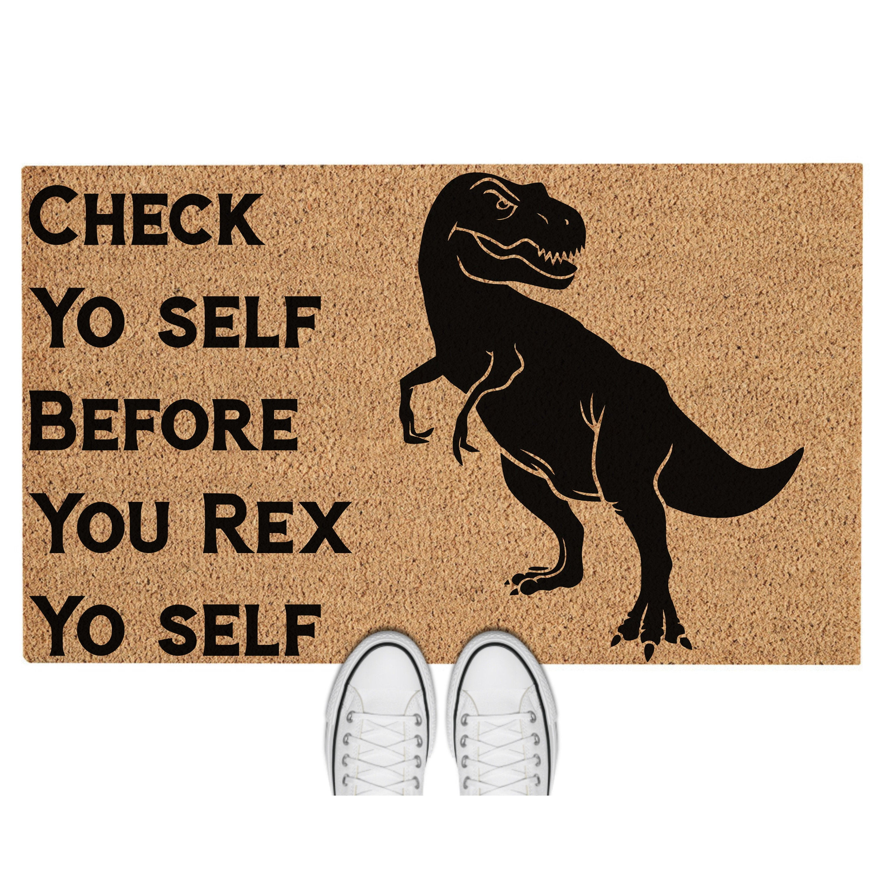 Doormat Check Yo Self Before You Rex Yo Self Outdoor Front Porch Doorm ...