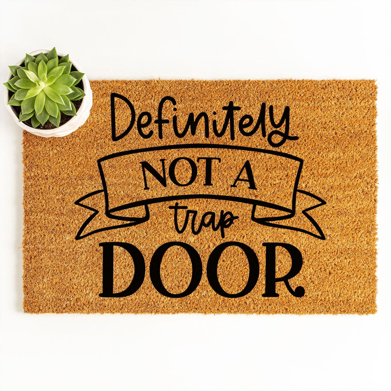 Doormat Definitely Not A Trap Door Welcome Mat Funny Out Door Outsi (18" x 30") #4487 - Walmart.com