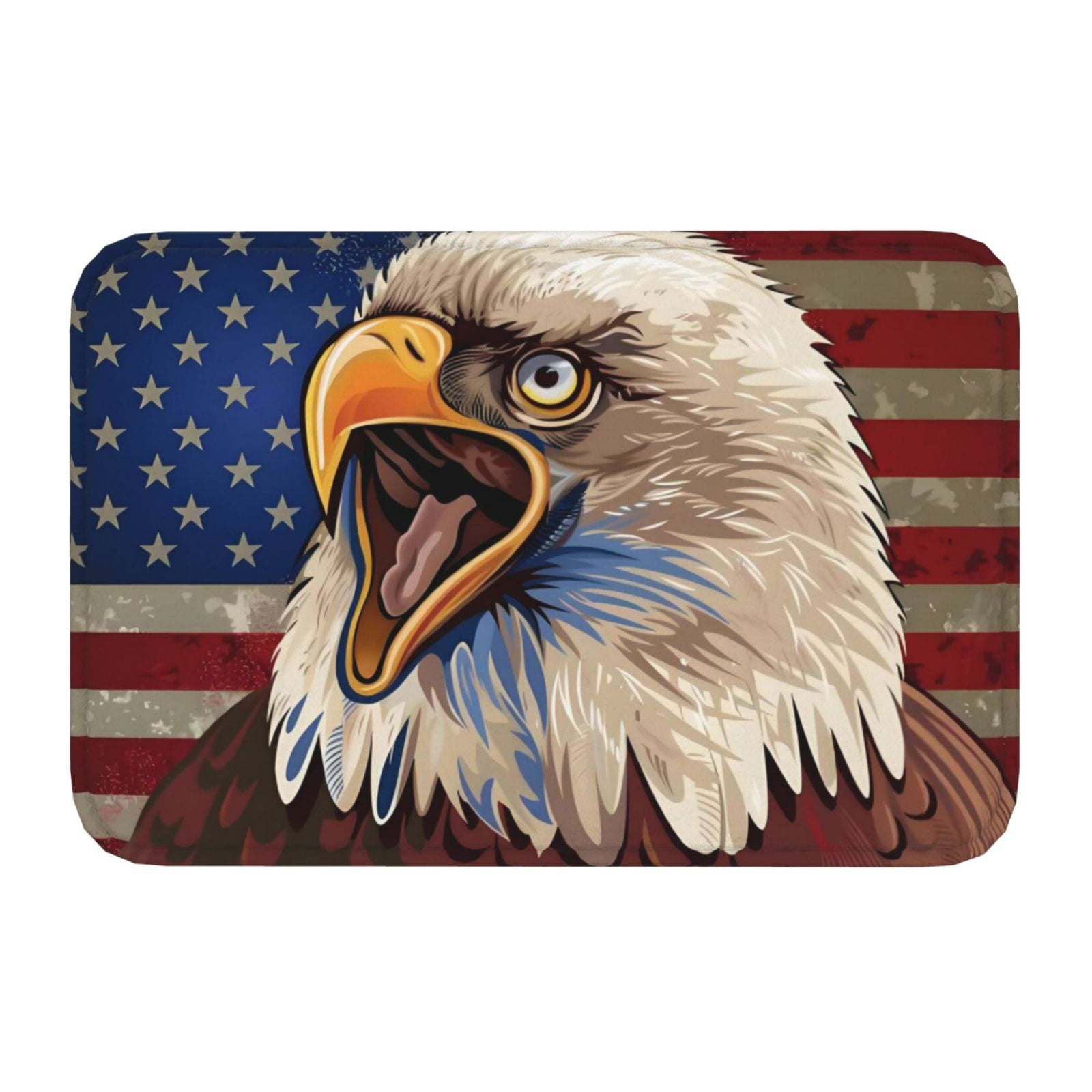 Doormat Eagle With Usa Flags Pattern, Durable Flannel Fabric ...