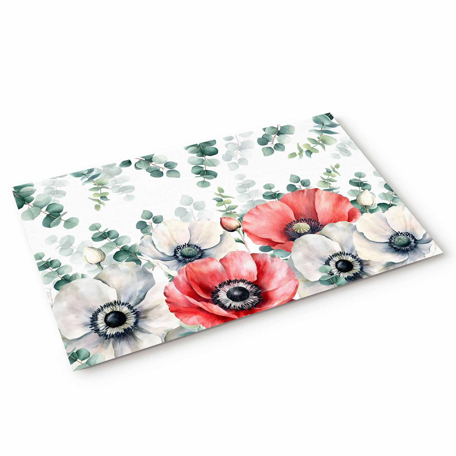 Doormat Eucalyptus Leaves Doormats Entrance Door Rug Farmhouse Poppy ...
