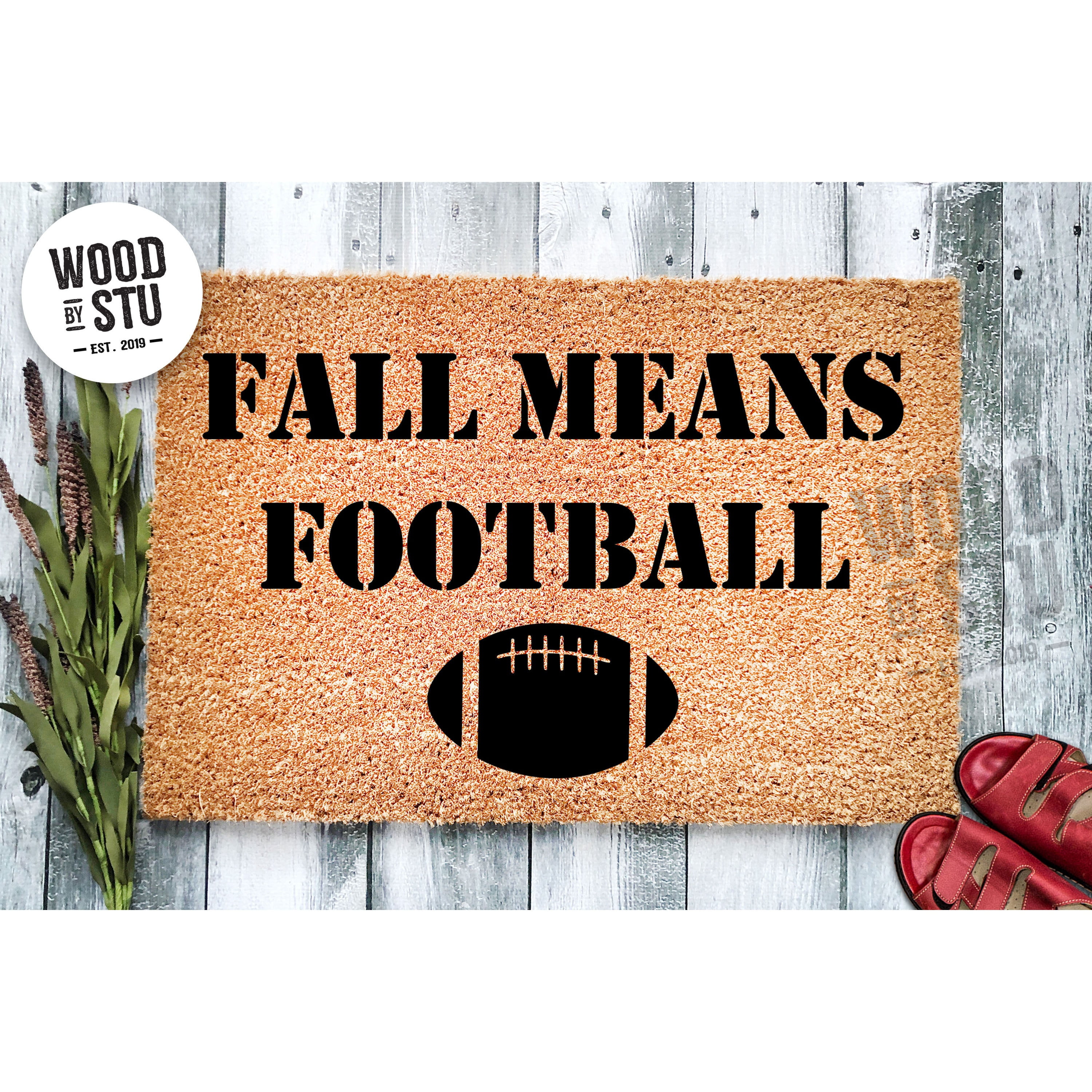 Doormat Fall Means Football Home Gift Housewarming Gift Cute Doormat B ...
