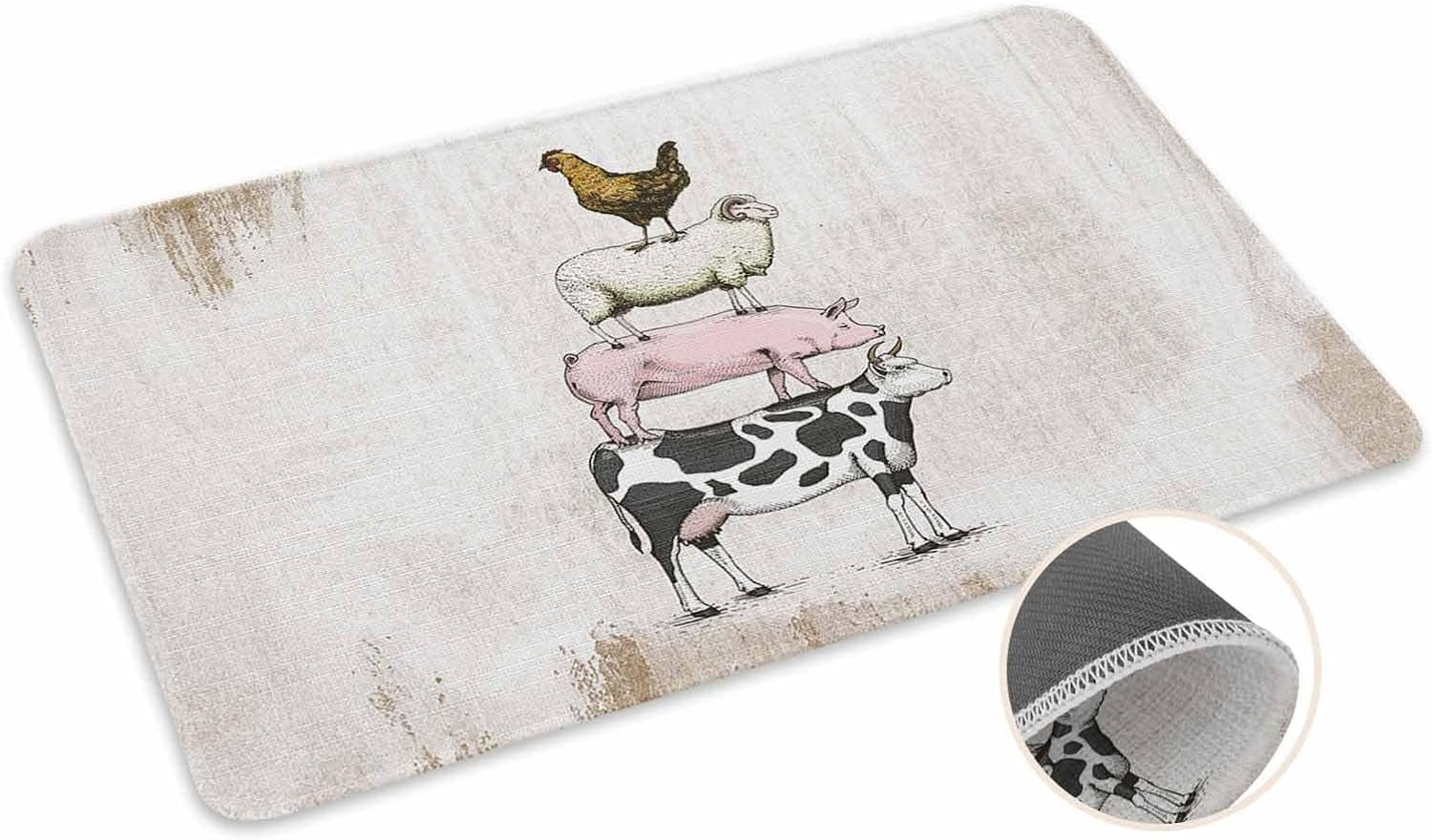 Doormat Farmhouse Animal Welcome Mat Entrance Floor Mat Cow Pig Sheep ...