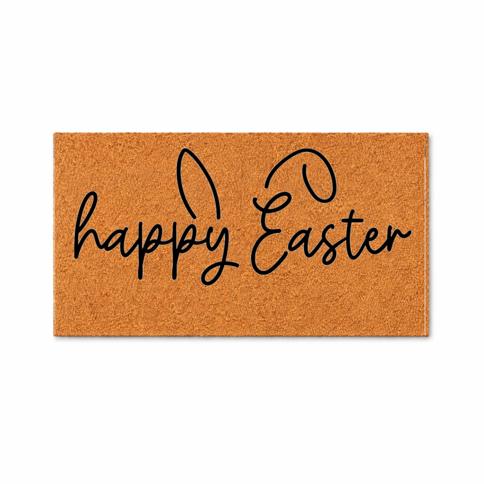 Happy Easter Doormat, Bunny Ear Script Design Door Mat, Seasonal ...