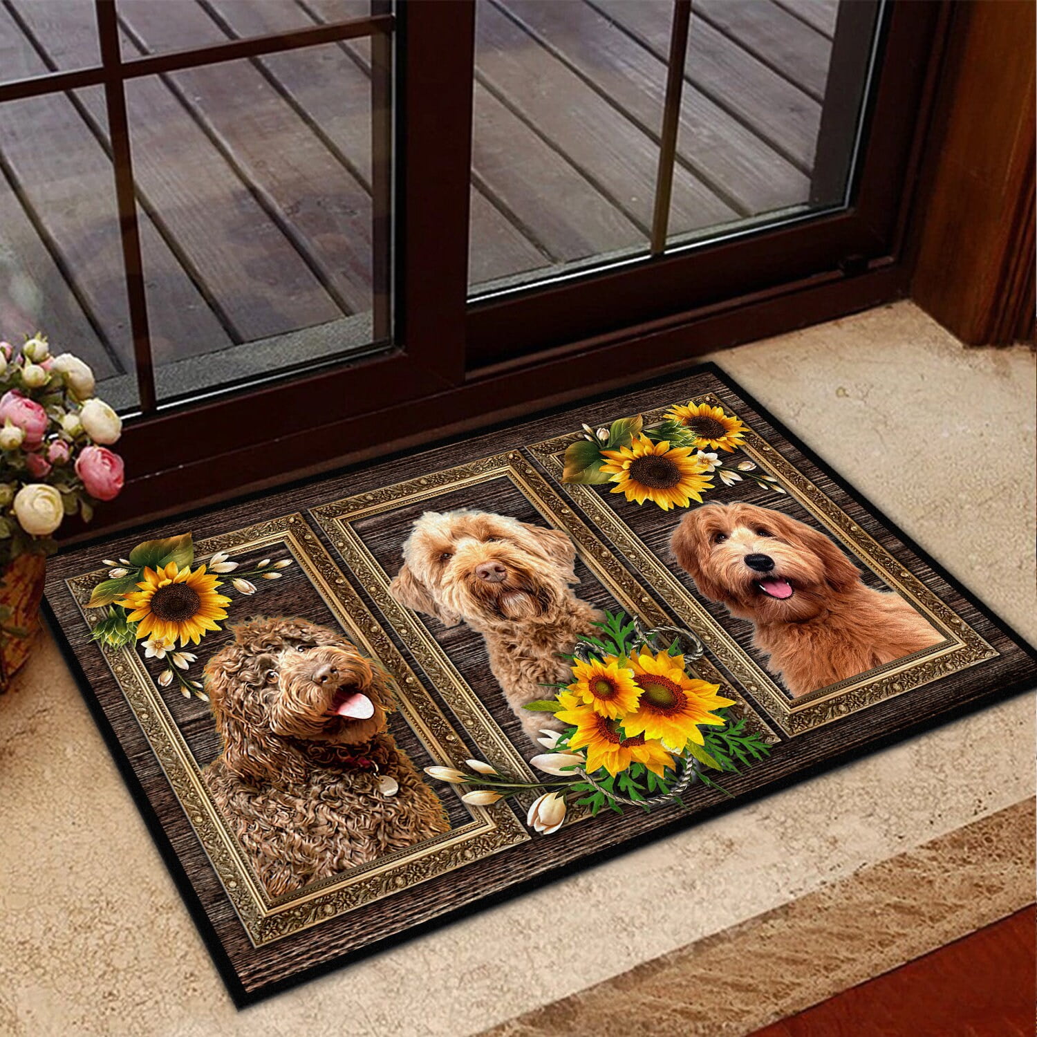Doormat for Home Entrance 3D Sunflower Labradoodle Non-Slip Mats Funny ...