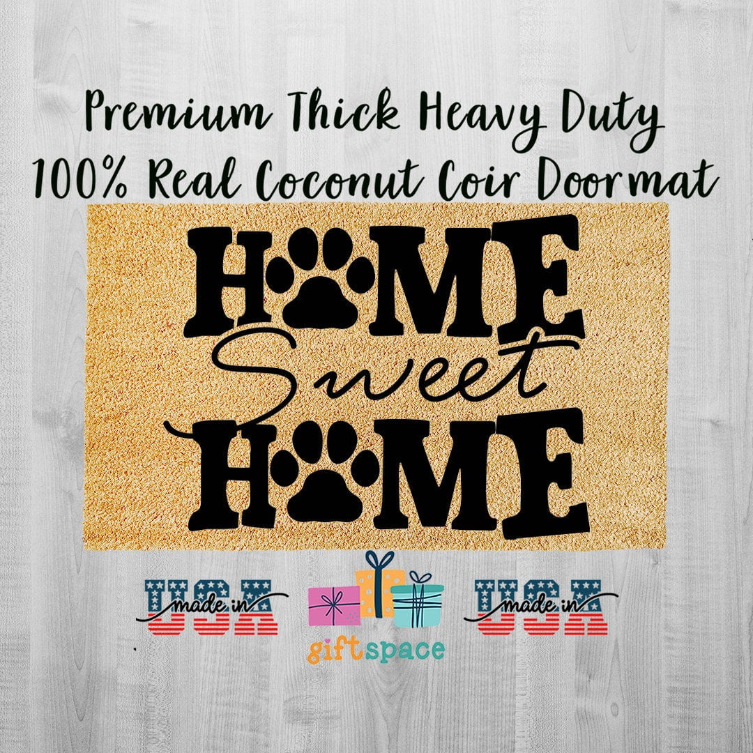 Doormat Home Sweet Home Dog Paw Print Welcome Mat Funny Gifts For He ...