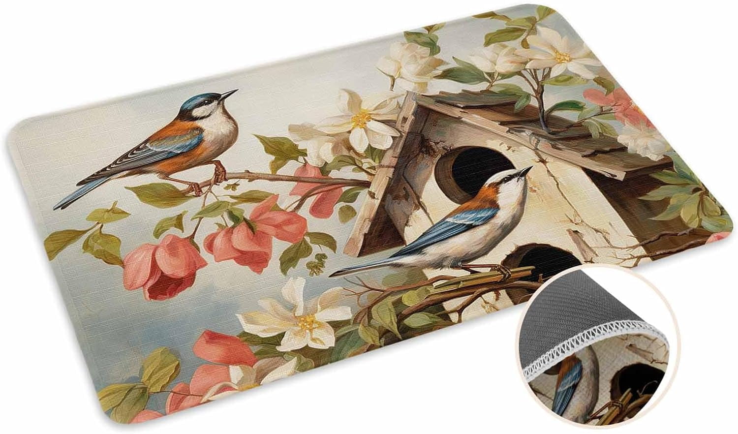 Doormat Hummingbird Magpie Welcome Mat Entrance Floor Mat Spring Flower ...