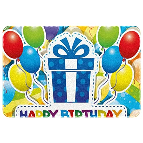Doormat Indoor Entrance Welcome Happy Birthday Balloons Entrance Way ...