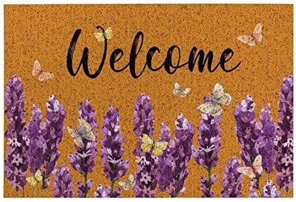 Doormat Indoor Entrance Welcome Purple Lavender Flower Bathroom?Mat ...