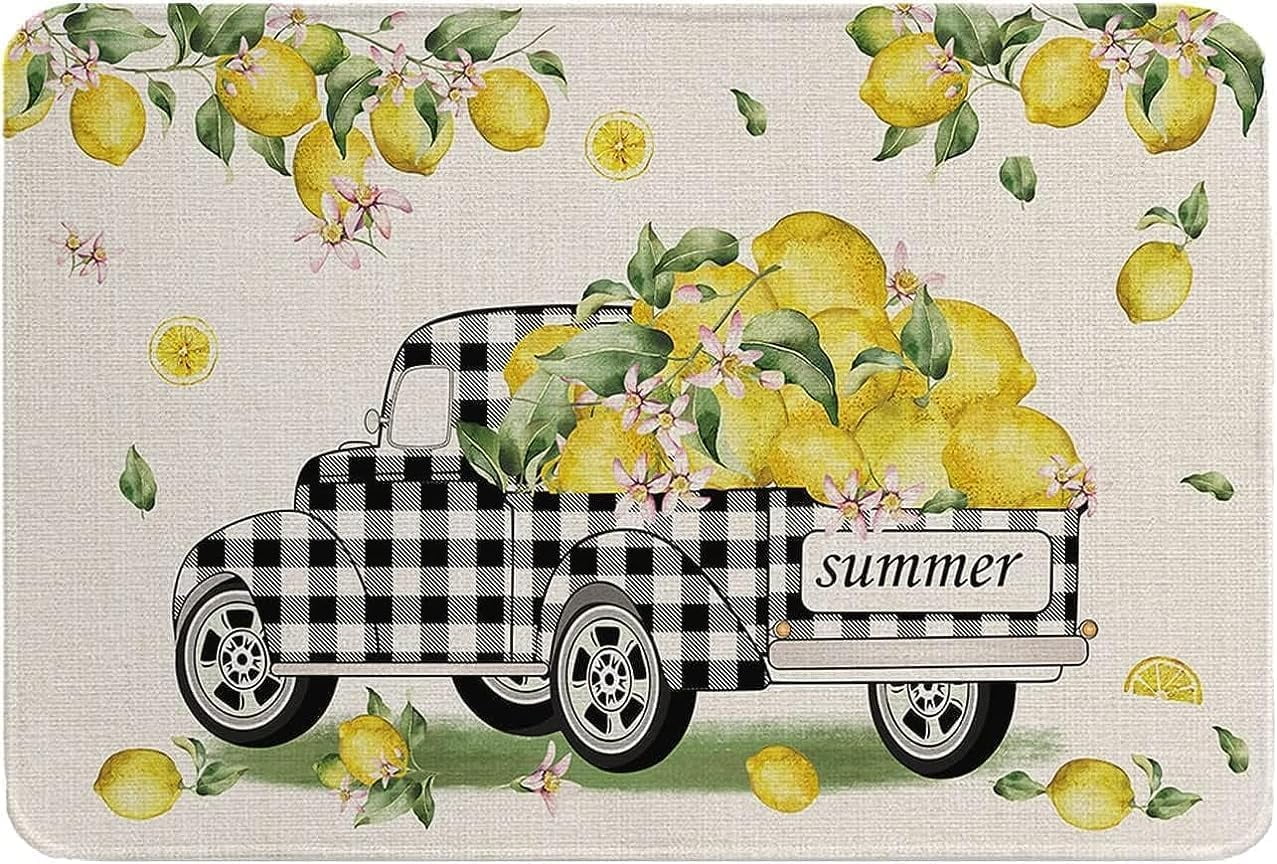 Doormat Indoor Entrance Welcome Rustic Black White Palid Truck Outdoor ...