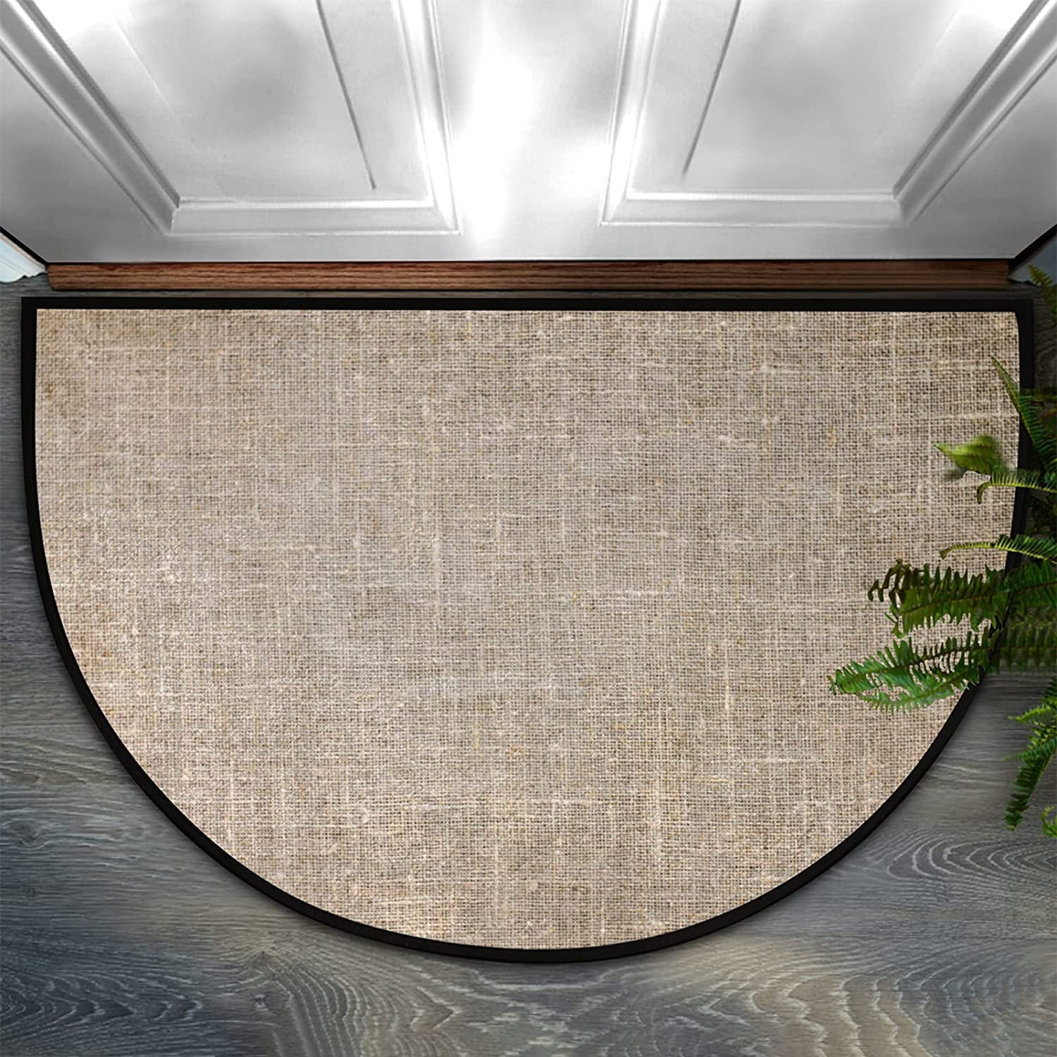 Doormat Inside Rustic Textile Style Pattern Half Round Door Mat Indoor ...