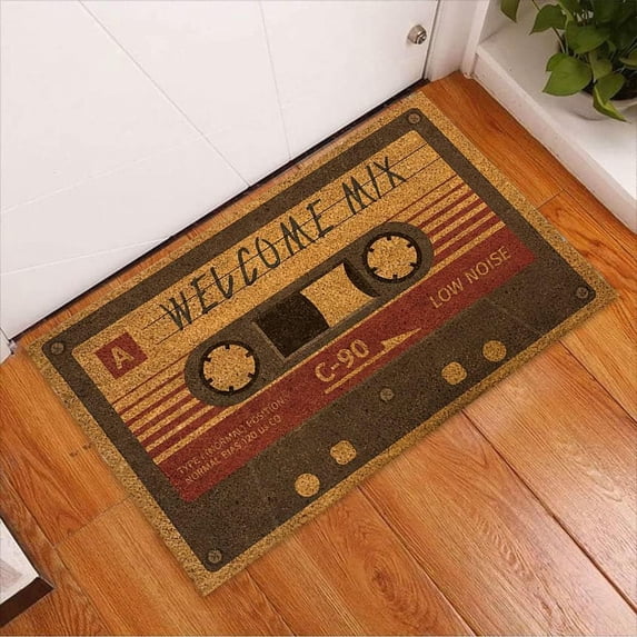 Doormat Inside Rustic Welcome Mix Tape Music Doormat Welcome Mat Funny ...